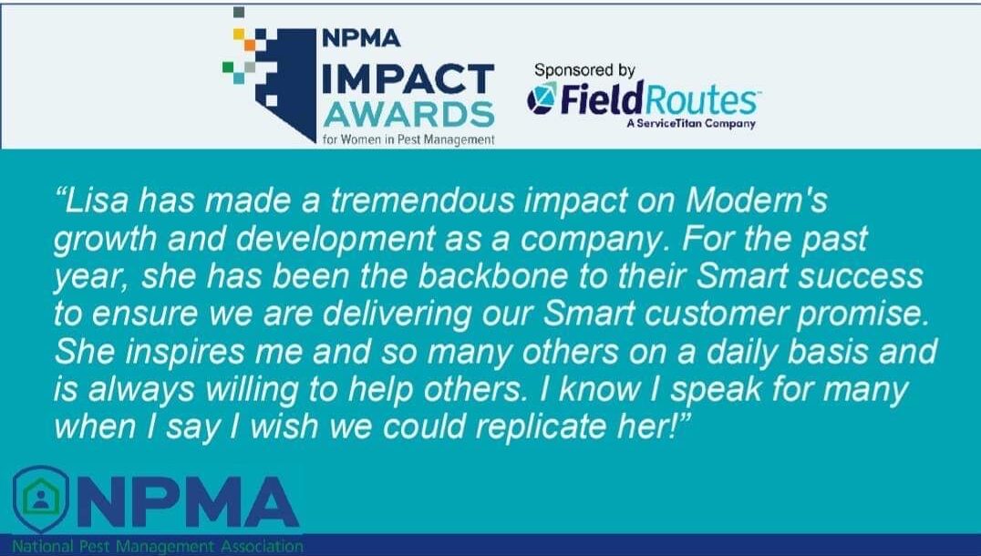 Modern's Lisa Cloutier Honored with Impact Award for Women in Pest ...